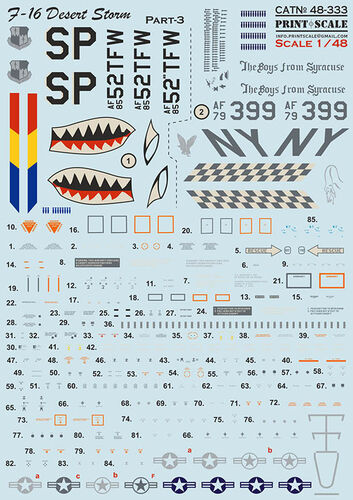Print Scale 48-333 General Dynamics F-16 - Desert Storm Part 3