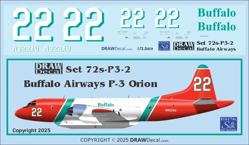 Draw Decal 72-P3-02 Lockheed P-3 Orion - Buffalo Airways