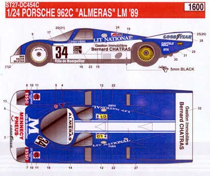 Studio 27 DC0454C Porsche 962C - Almeras LM 1989