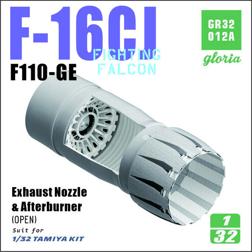 Gloria Model GR32012A Lockheed Martin F-16 CJ - F110-GE Exhaust Nozzle & Afterburner OPEN (for Tamiya Kits)