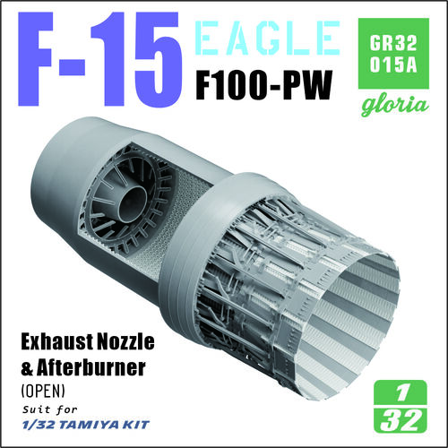 Gloria Model GR32015A McDonnell Douglas F-15 Eagle - F100-PW Exhaust Nozzle & Afterburner OPEN (for Tamiya Kits)