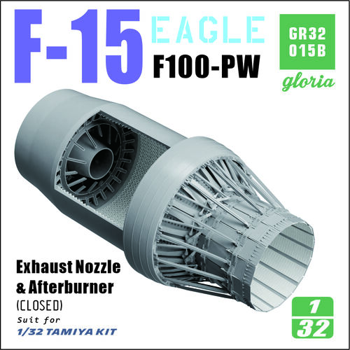 Gloria Model GR32015B McDonnell Douglas F-15 Eagle - F100-PW Exhaust Nozzle & Afterburner CLOSED (for Tamiya Kits)
