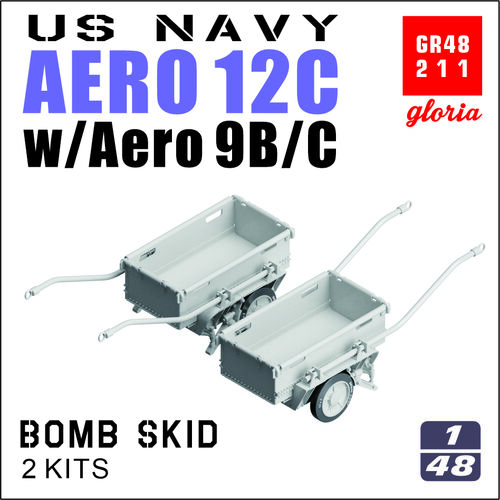 Gloria Model GR48211 US Navy Aero 12C Bomb Skid with Aero 9B/C (2 pcs / Universal)