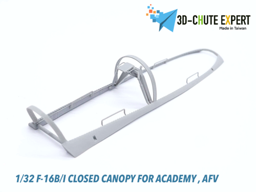 3D-CHUTE EXPERT 0510523 General Dynamics F-16 D/I - Closed Canopy Frame (for Academy and AFV Kits)