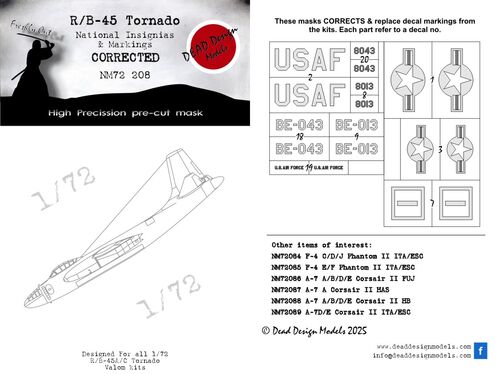 DEAD Design Models NM72208 North American R/B-45 A / C Tornado - NatIonal Insignia
