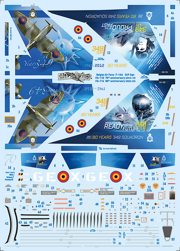 Daco Products DCD7279 General Dynamics F-16 A MLU Fighting Falcon - 349Sqn 70 & 80 years Specials