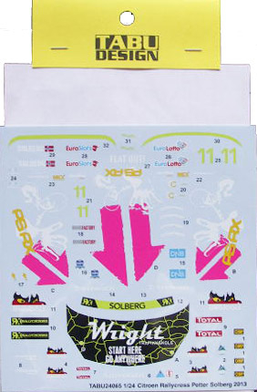 Tabu Design 24065 Citroen DS3 WRX - Rallycross Petter Solberg 2013 (for Heller Kits)