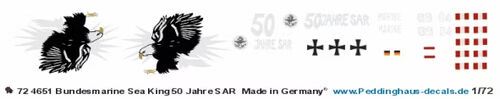 Peddinghaus-Decals 4651 German Bundesmarine Sea King 50 Years SAR