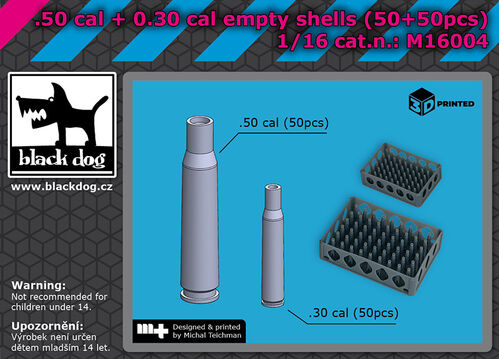 Black Dog M16004 Empty Shells for .50 cal and .30 cal Machine Guns (50 + 50 pcs)