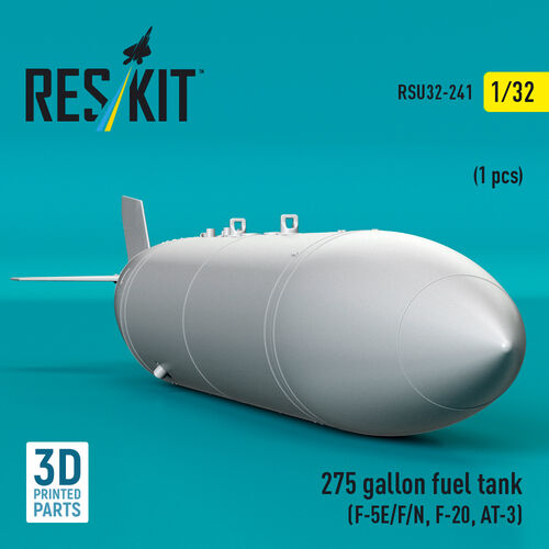 RES/KIT U32-0241 Northrop F-5 E / F / N / F-20 and AT-3 - 275 Gallon Fuel Tank (1 piece / 3D-Printed)