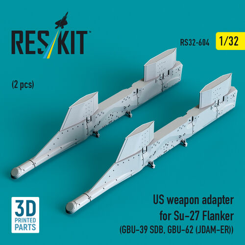 RES/KIT 32-0604 US Weapon Adapter for Su-27 Flanker (2 pcs / 3-D Printed)
