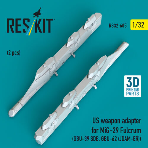 RES/KIT 32-0605 US Weapon Adapter for MiG-29 Fulcrum (2 pcs / 3-D Printed)