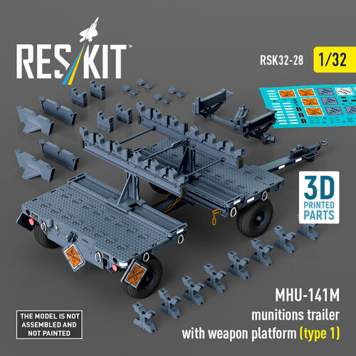 RES/KIT K32-0028 MHU-141M Munitions Trailer with Weapon Platform Type 1 (3D-Printed)