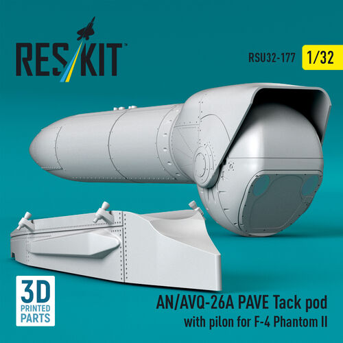 RES/KIT U32-0177 AN/AVQ-26A PAVE Tack Pod with Pylon for F-4 Phantom II (3D Printed)