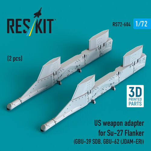 RES/KIT 72-0604 US Weapon Adapter for Su-27 Flanker (2 pcs / 3D-Printed)