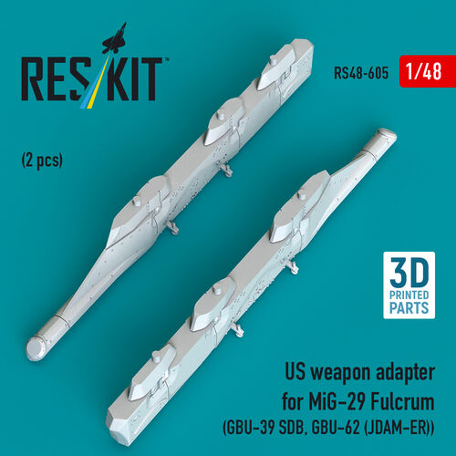 RES/KIT 48-0605 US Weapon Adapter for MiG-29 Fulcrum (2 pcs / 3D-Printed)
