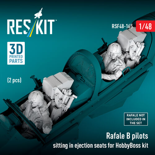 RES/KIT F48-0165 Dassault Rafale B - 3D-Printed Pilots Sitting in Ejection Seats (for Hobby Boss Kits / 2 pcs)