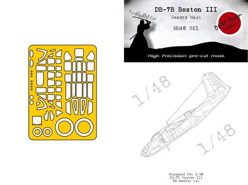 DEAD Design Models NM48351 Douglas DB-7 B Boston III - Canopy Mask (for HK Models Kits)