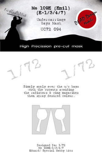 DEAD Design Models UC72094 Messerschmitt Bf-109 E-1 / 3 /4 / 7 - Undercarriage Bays Paint Mask (for Eduard kits)