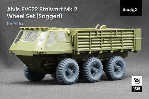 ScaleX WM35026S Alvis FV622 Stalwart Mk.2 - Sagged Wheel Set (3D-Printed / for Airfix Kits)