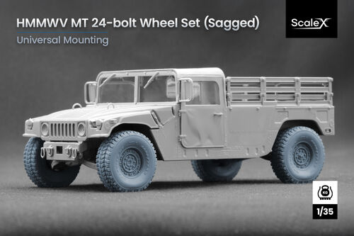 ScaleX WM35003S HMMWV MT - 24-Bolt Sagged Wheel Set with Universal Mounting (3D-Printed)
