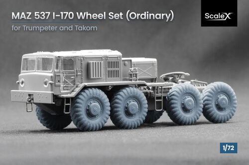 ScaleX WM72005 MAZ 537 I-170 - Ordinary Wheel Set (3D-Printed / for Takom and Trumpeter Kits)