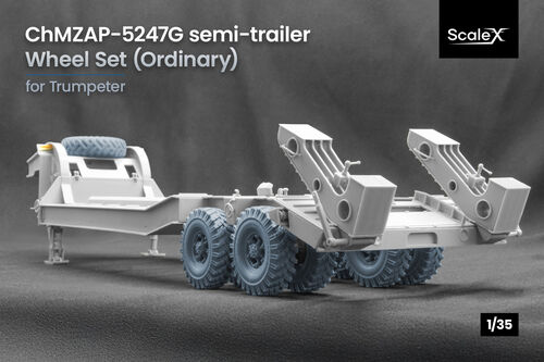 ScaleX WM35029 ChMZAP-5247G Semi Trailer - Ordinary Wheel Set (3D-Printed / for Trumpeter Kits)