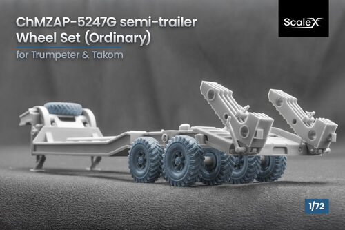 ScaleX WM72007 ChMZAP-5247G Semi Trailer - Ordinary Wheel Set (3D-Printed / for Takom and Trumpeter Kits)