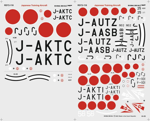 Rising Decals RD72116 Japanese Training Aircraft (6 schemes)