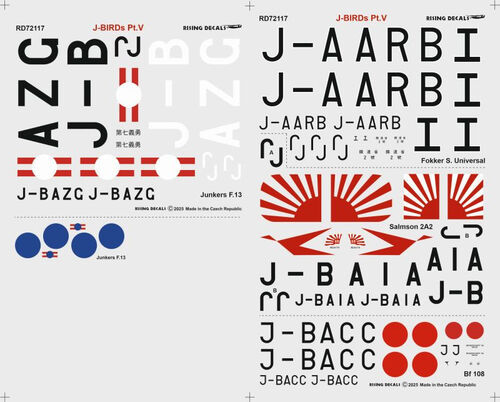 Rising Decals RD72117 J-BIRDs (4 schemes) Part V