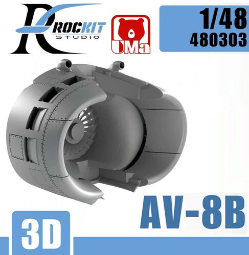 ROCKIT Studio 480303 McDonnell Douglas AV-8 B - Workable Intake Sets (3D-Printed Resin and Metal Parts / for UMA Kits)