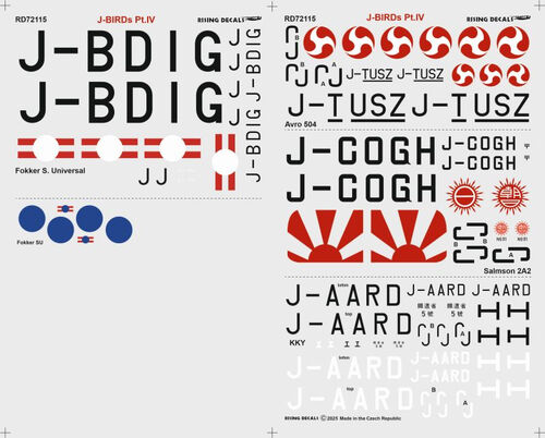 Rising Decals RD72115 J-BIRDs (4 schemes) Part IV