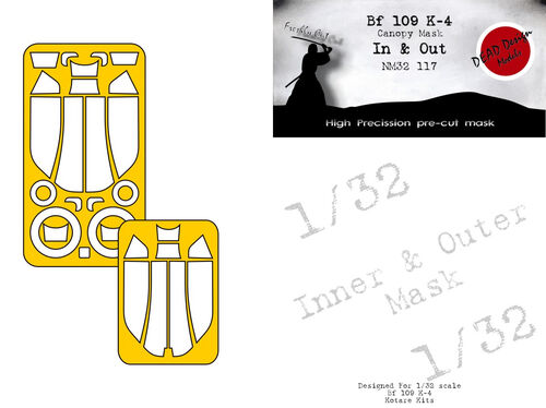 DEAD Design Models NM32117 Messerschmitt Bf-109 K-4 - In & Out Canopy Mask (for Kotare Kits)