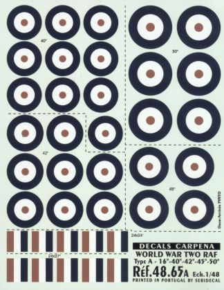 Colorado / Carpena Decals 48065 RAF Type A Roundels - 16' / 40' / 42' / 45' and 50'