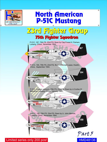 H-Model Decals D48136 North American P-51 C Mustang - 23rd Fighter Group Part 5