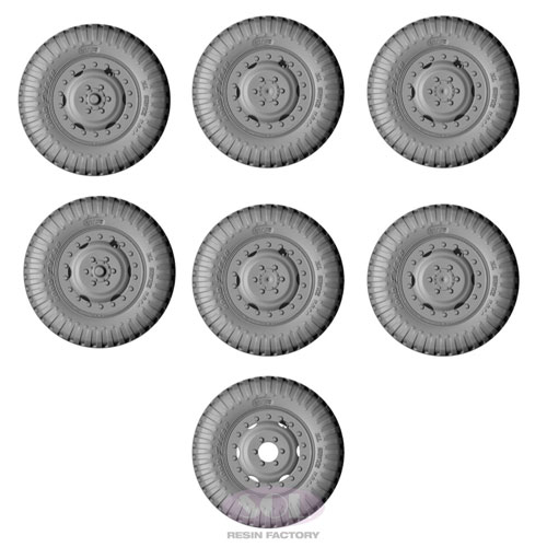 SOLMODEL MM739 US Army WWII M8 - Combat Wheel Tires (3D-Printed)