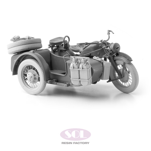 SOLMODEL MM768 Zundapp KS600 Motorcycle & Sidecar - 3D-Printed Upgrade Parts Set (for Tamiya Kits)