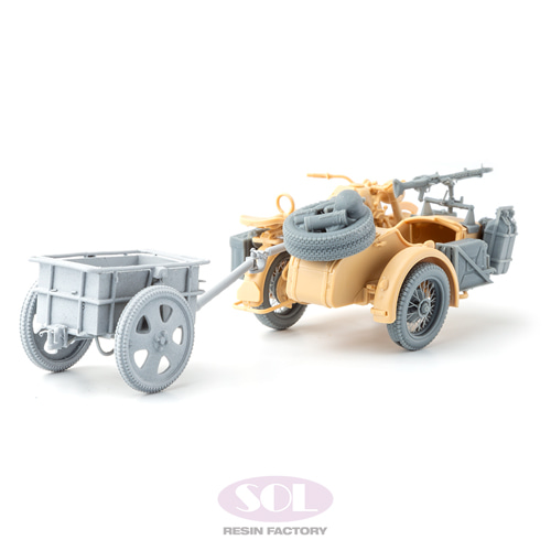 SOLMODEL MM774 Zundapp KS750 Motorcycle & Sidecar with Anhänger - Upgrade Parts Set (for Academy Kits / 3D-Printed)
