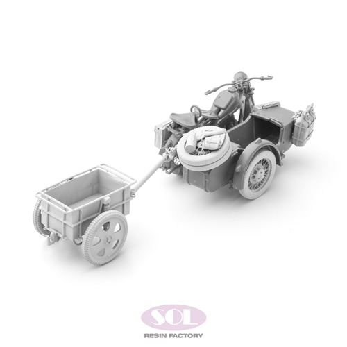 SOLMODEL MM775 Zundapp KS600 Motorcycle & Sidecar with Anhänger - Upgrade Parts Set (for Tamiya Kits / 3D-Printed)