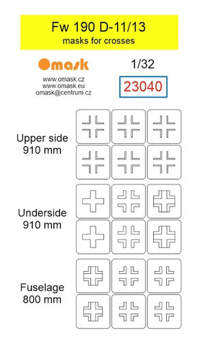 Omask 23040 Focke Wulf Fw-190 D-11 / D-13 - Masks for Crosses