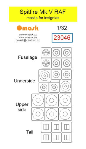 Omask 23046 Supermarine Spitfire Mk.V - RAF Masks for Insignias