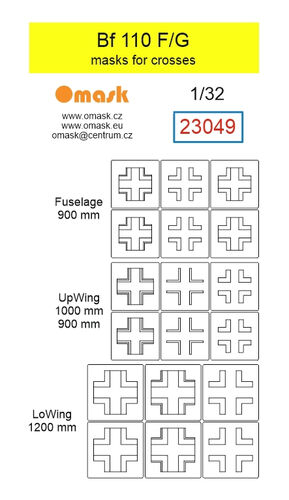 Omask 23049 Messerschmitt Bf-110 F / G - Masks for Crosses
