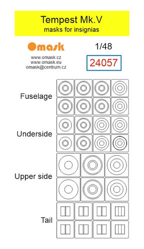 Omask 24057 Hawker Tempest Mk.V - Masks for RAF Insignias