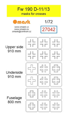 Omask 27042 Focke Wulf Fw-190 D-11 / D-13 - Masks for Crosses