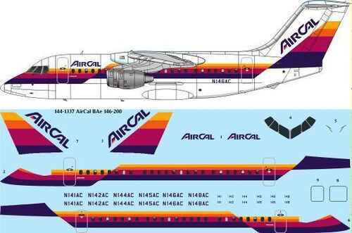 26 Decals 441337 BAe 146-200 - AirCal (Laser Decal)