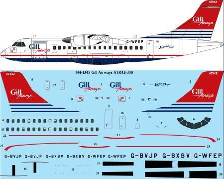 26 Decals 441345 ATR-42-300 - Gill Airways Laser Decal (for X-Scale Kits)