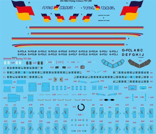 26 Decals 441064 Boeing 757-200 - Flying Colours (Laser Decal with Screen Print Details / for Zvezda Kits