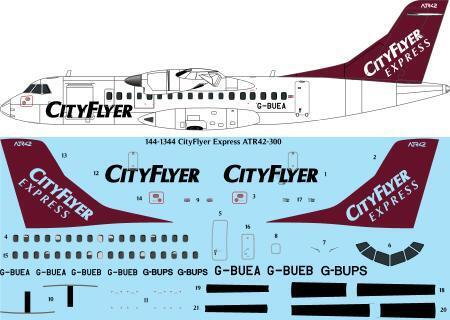 26 Decals 441344 ATR-42-300 - CityFlyer Express Laser Decal (for X-Scale Kits)