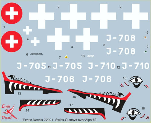 Exotic Decals 72021 Swiss Gustavs Over Alps #2 Me 109G-6 In Swiss Air Force - Part 2