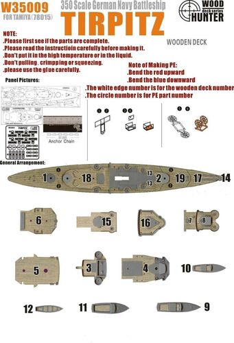 Flyhawk W35009 WWII German Battleship Tirpitz (for Tamiya 78015)